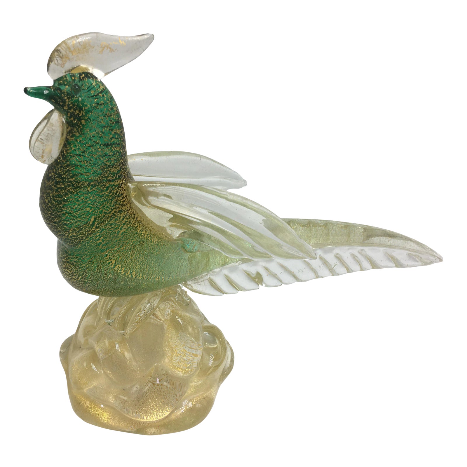 1950s Vintage Seguso Pheasant Art Glass Figurine | Chairish