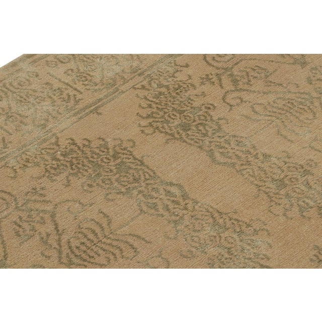 Rug & Kilim’s European Rug in Beige-Brown and Green Medallion Pattern ...
