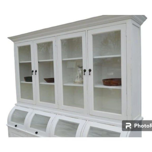 Farmhouse Distressed White Kitchen Pantry | Chairish