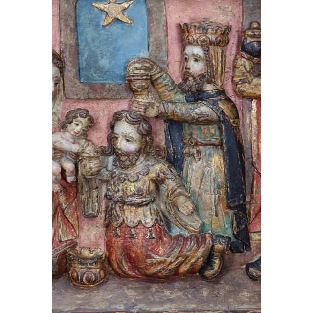 18th Century Baroque Nativity Scene, Crèche Wooden Retable, Portuguese ...