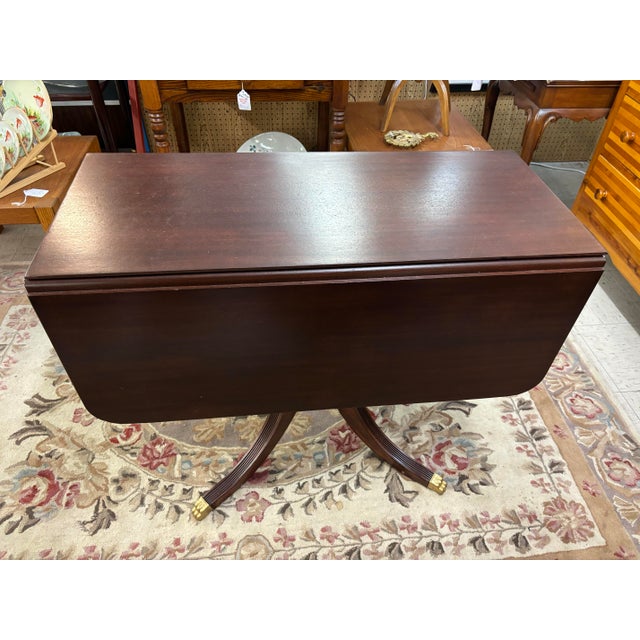 1940s Antique American Federal Period Mahogany One Drawer Drop Leaf ...