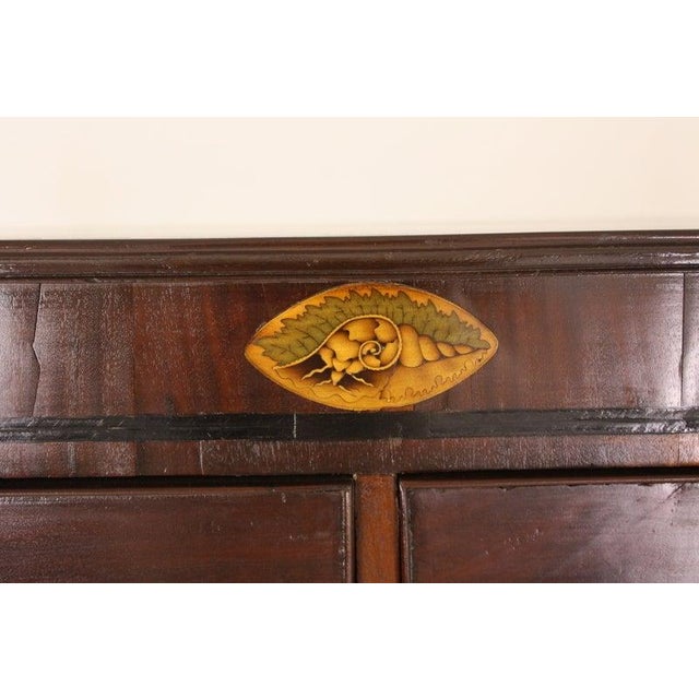 Antique English Mahogany & Shell Inlay Chest with Ebony Stringing ...