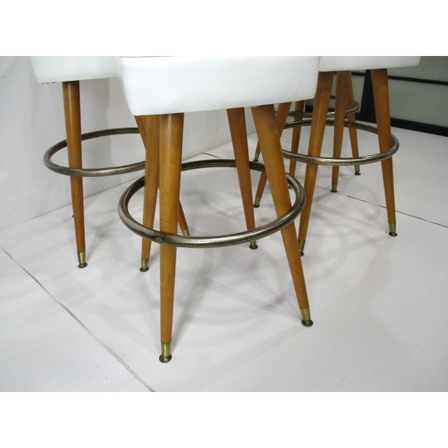 Mid Century Upholstered Bar / Counter Stools in the Style of Paul ...
