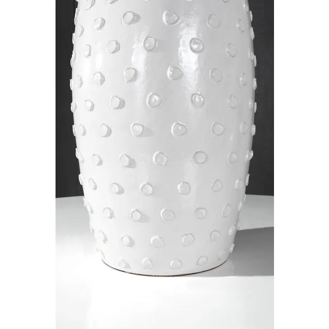 Reng, Boru, Off-White Glazed Terracotta Vase With Dot Pattern | Chairish