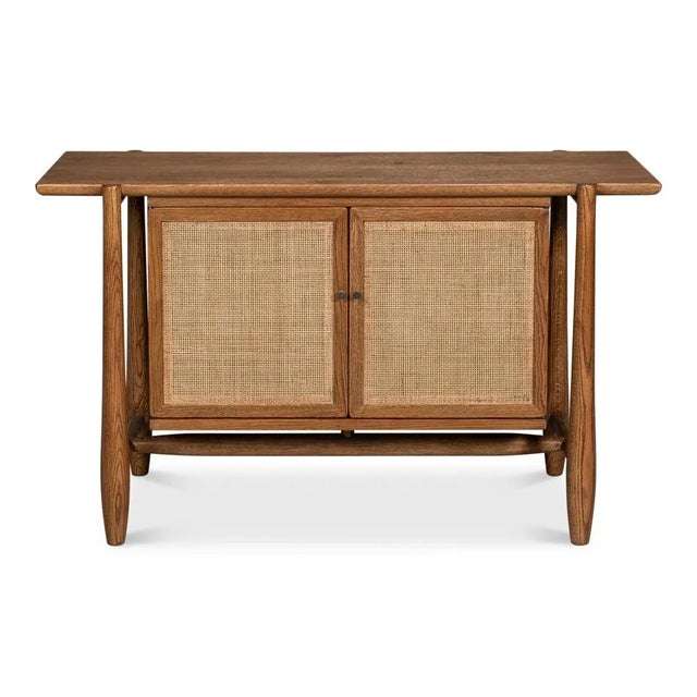 Small Oak Mid Century Modern Credenza | Chairish