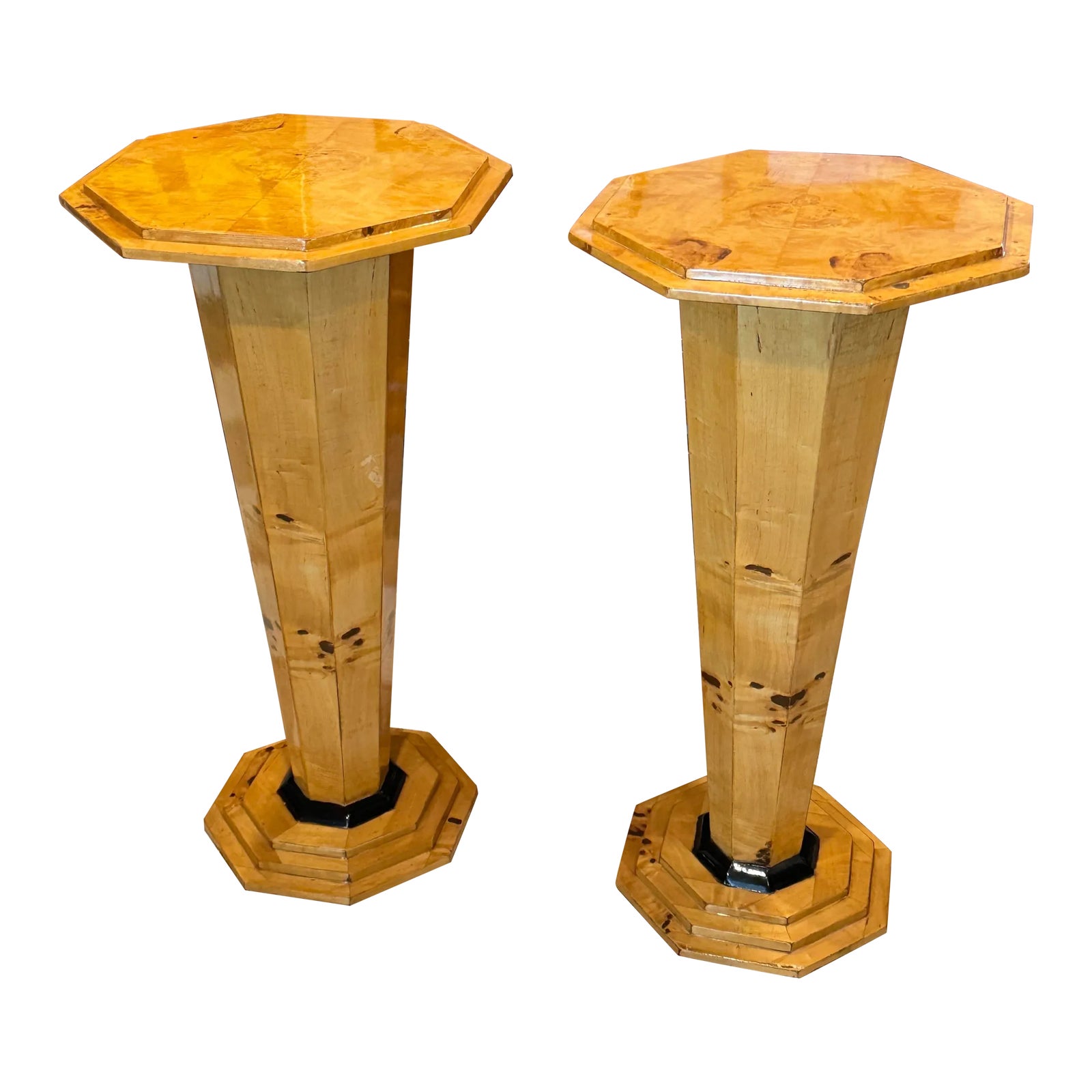 A Set of Art Deco Style Pedestals. The Top Is in the Shape of an ...