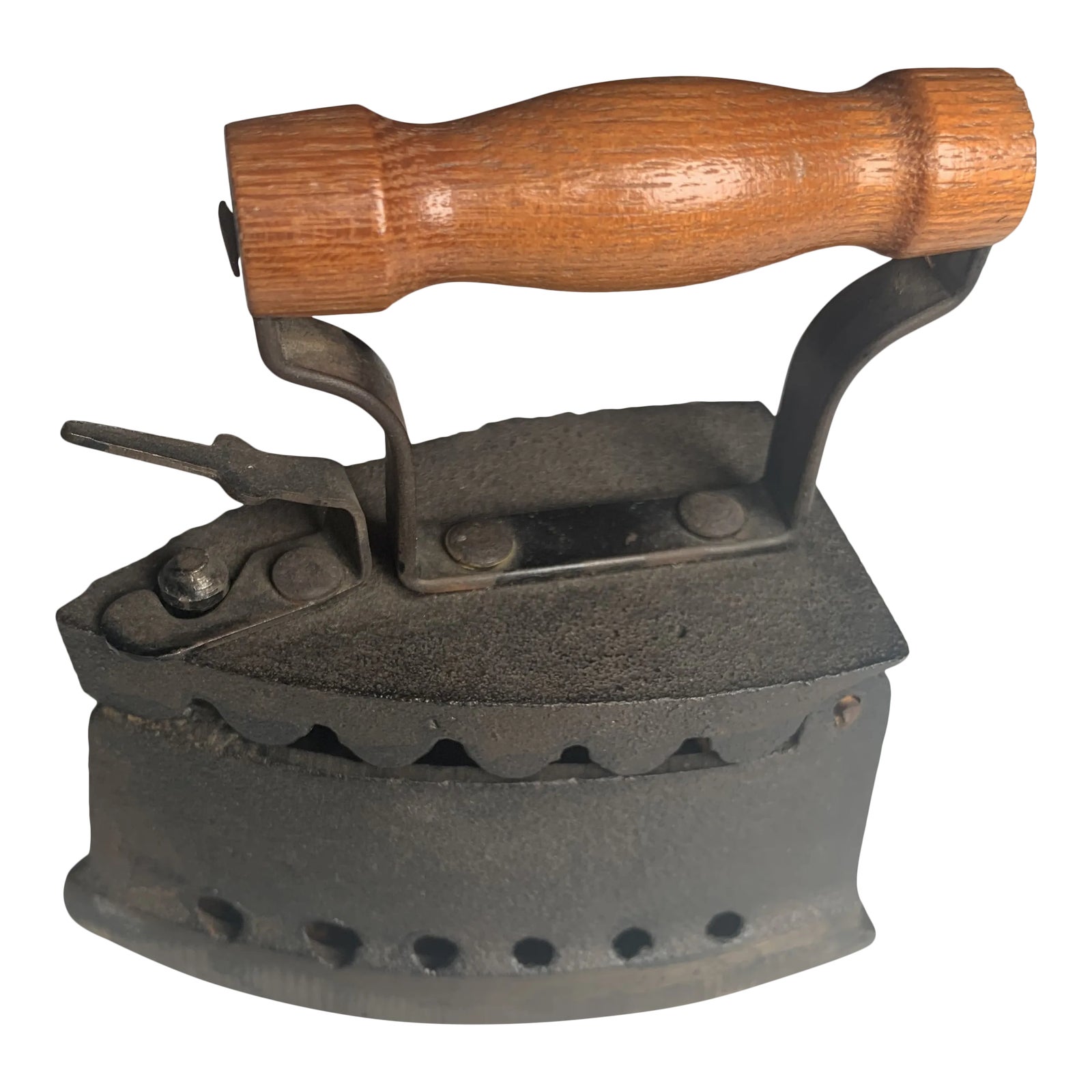 Late 20th Century Antique No. 5 Cast Iron Iron | Chairish