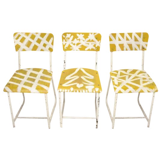 Industrial Painted School Chair, Former Czechoslovakia, 1960s, Set of 6 ...