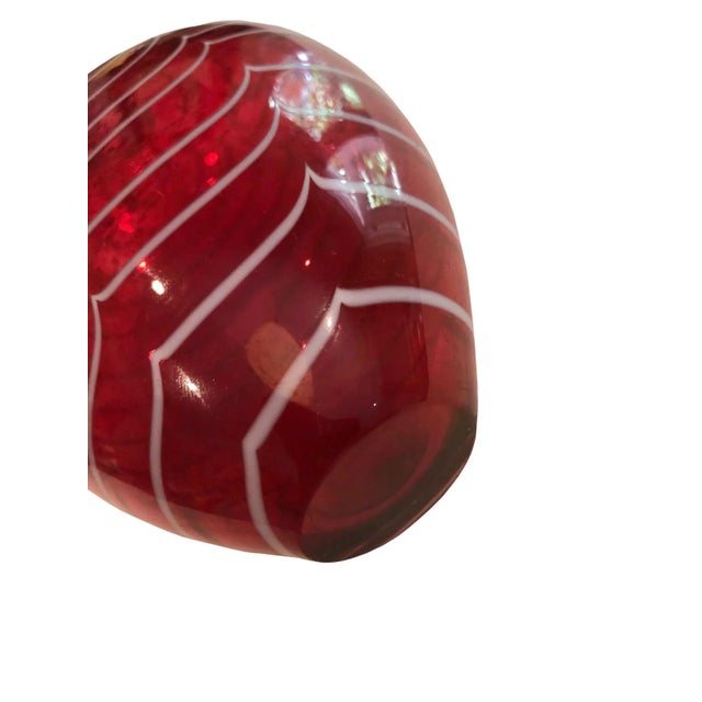 Red Nailsea Glass Pocket Flask | Chairish