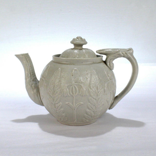 Antique 19th Century Dudson English Salt Glaze Stoneware Pottery Teapot ...