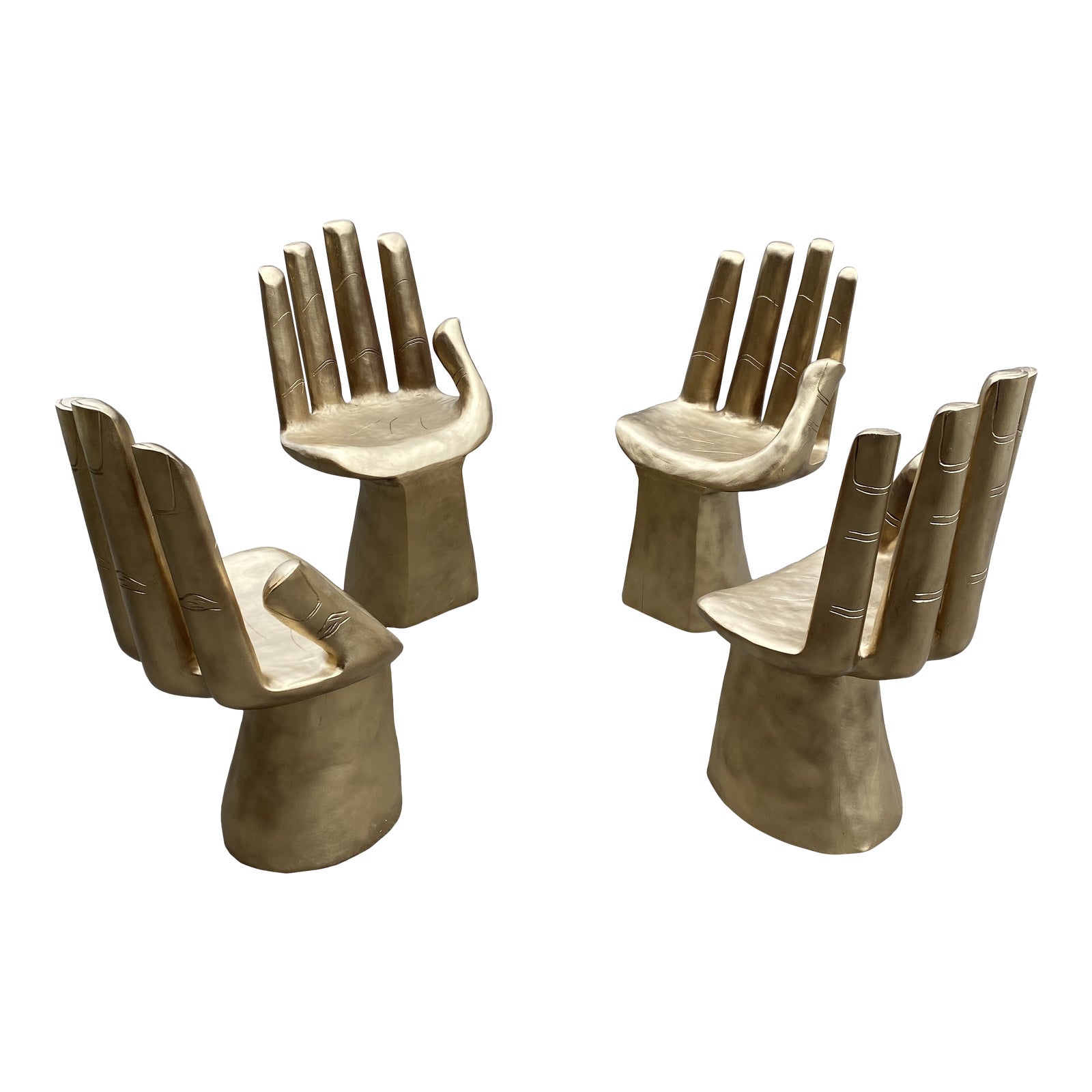Collection of Gilded Hand Chairs in the Style of Pedro Friedeberg - Set ...