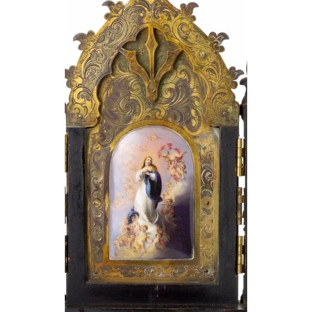 Italian Our Lady of the Assumption Triptych, 19th Century | Chairish