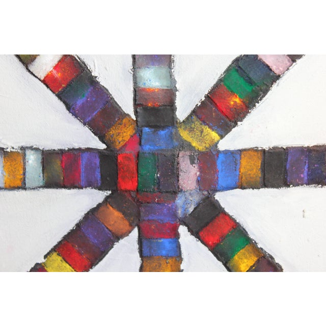 1990s Contemporary "Cross Tracks 7" Geometric Color Wheel Painting ...
