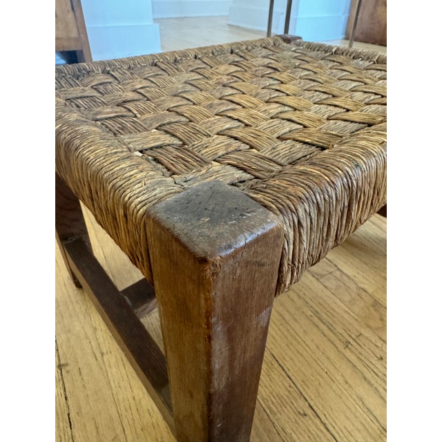 1950s Vintage Ottoman Weave Stool | Chairish