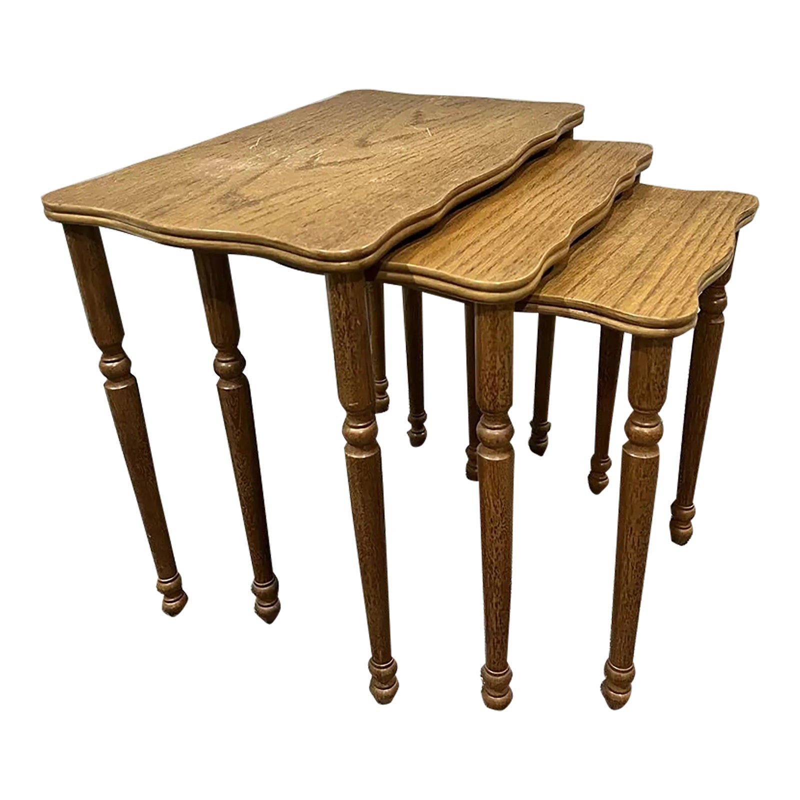 1980s Vintage Wood Nesting Tables Stack Side Tables -Set of 3 | Chairish