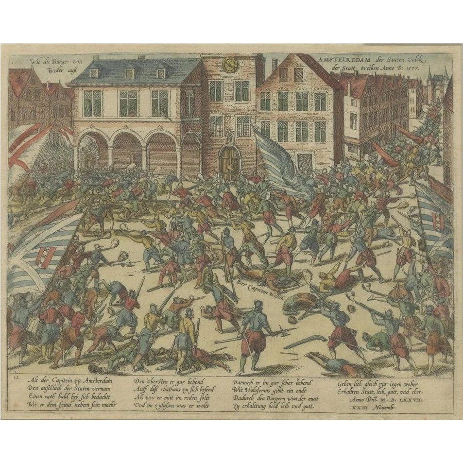 Illustration of Troops of William of Orange Battling with Amsterdam ...
