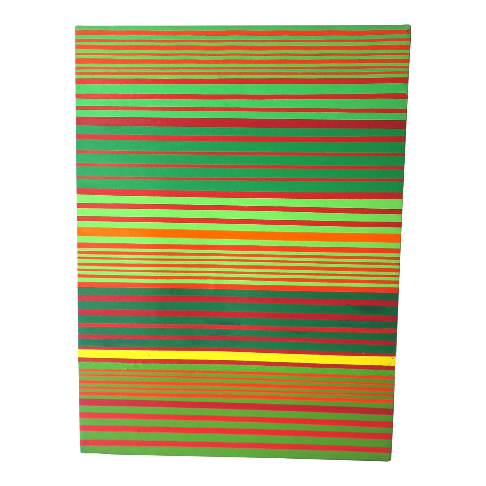 Colorful Linear Painting Artwork 'Springtime' 2003 | Chairish