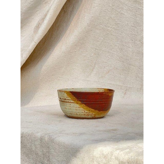 1970s Vintage Rust Color Ceramic Bowl, Signed | Chairish