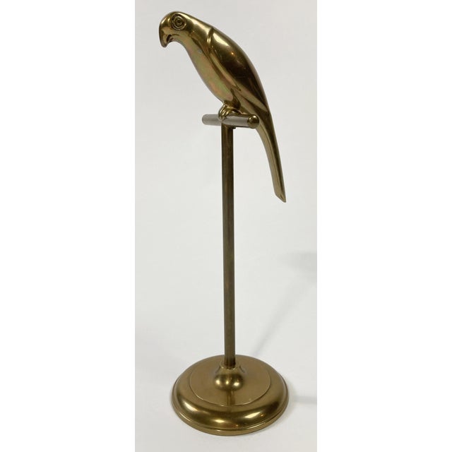 Vintage Brass Parrot on Bar Perch | Chairish