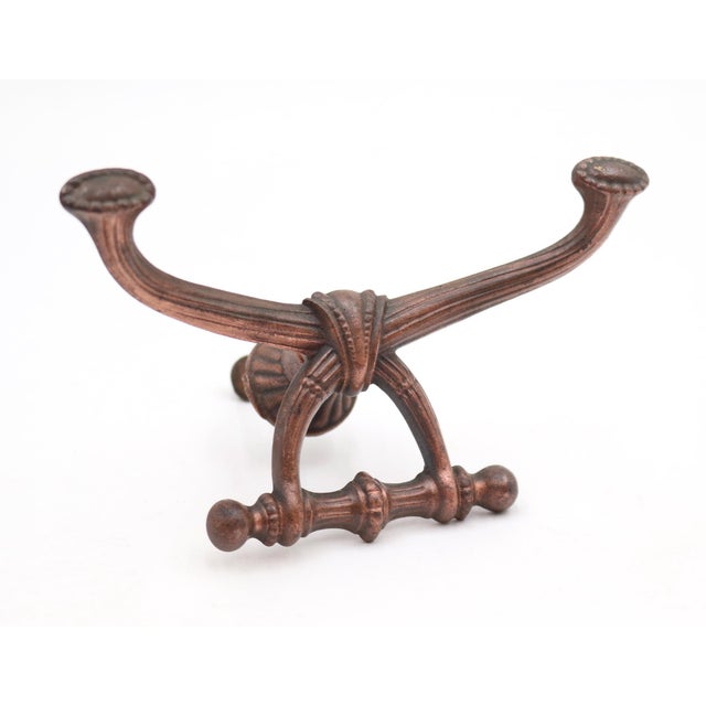 Pair of Victorian Beaded Cast Iron Hall Tree Hooks | Chairish