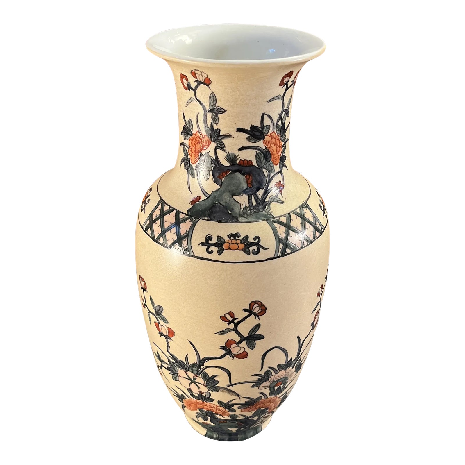 Vintage Acf Japanese Porcelain Ware Vase, Decorated in Hong Kong | Chairish