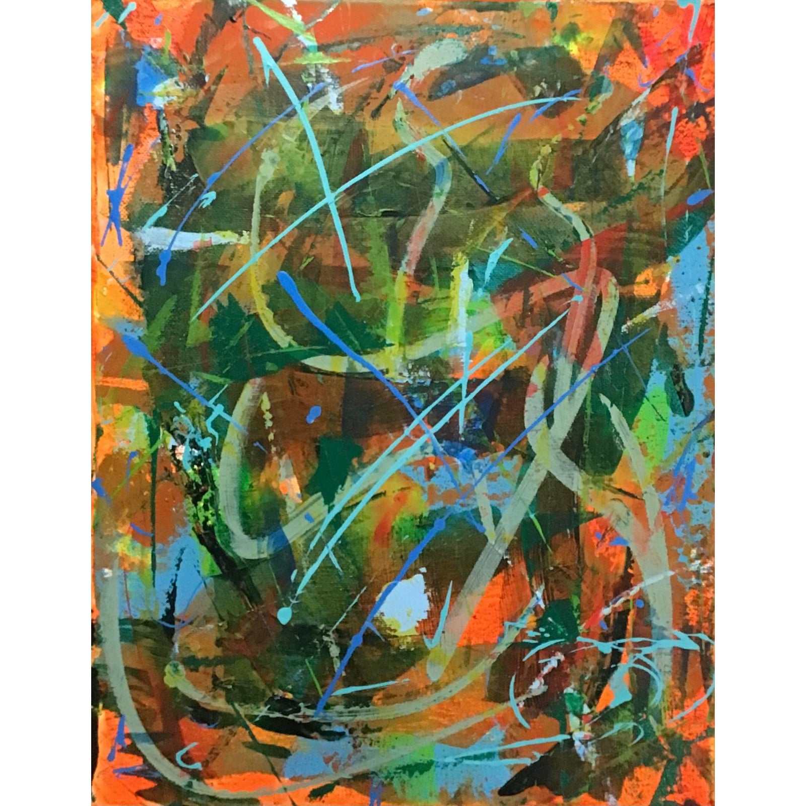 Intuitive Abstract Painting on Stretched Canvas | Chairish