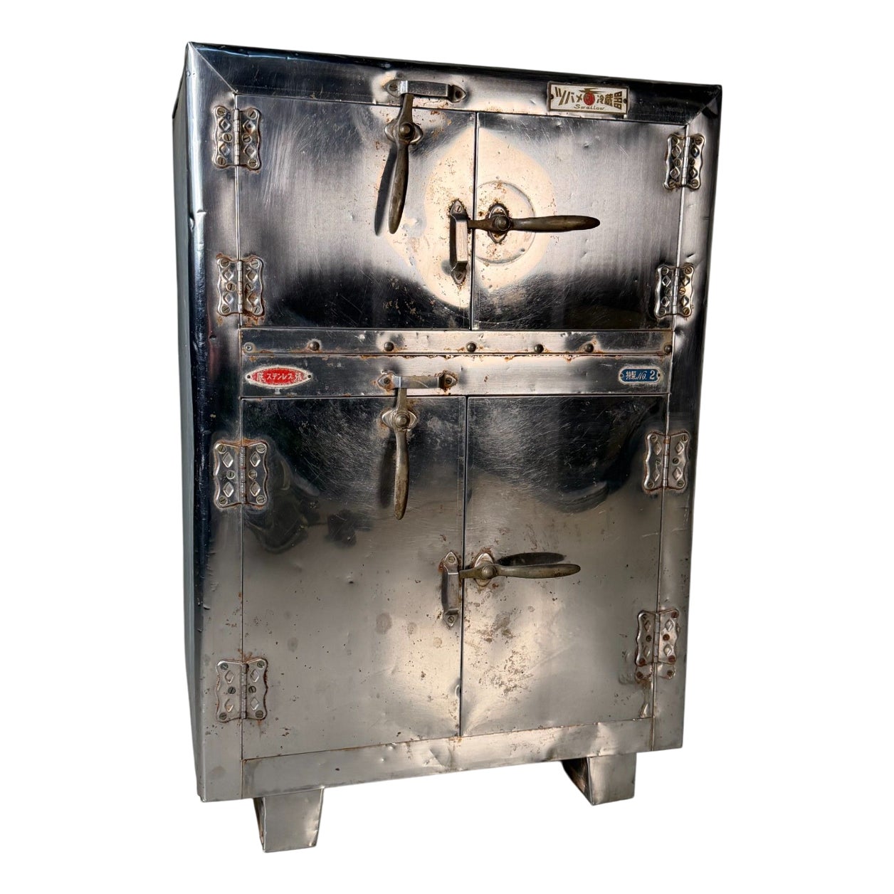 Vintage Japanese Swallow Refrigerator Cabinet, 1950s | Chairish