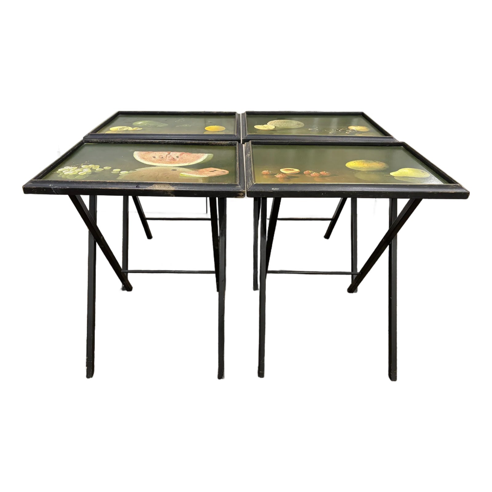 Late 20th Century Tray - Snack Tables, Set of 4, Foldable & Stackable ...