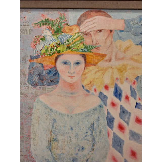 1970s Jacques Boeri French Expressionism "Jardin Imaginaire " Collage ...