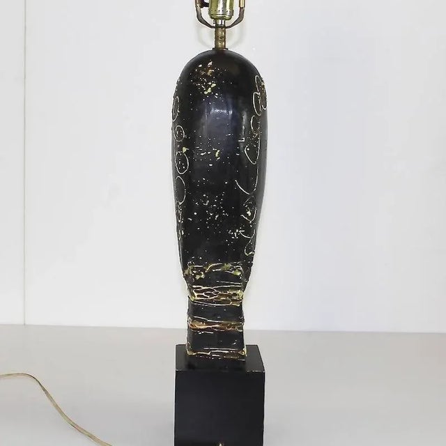 1950s Tribal Head Bust Table Lamp | Chairish