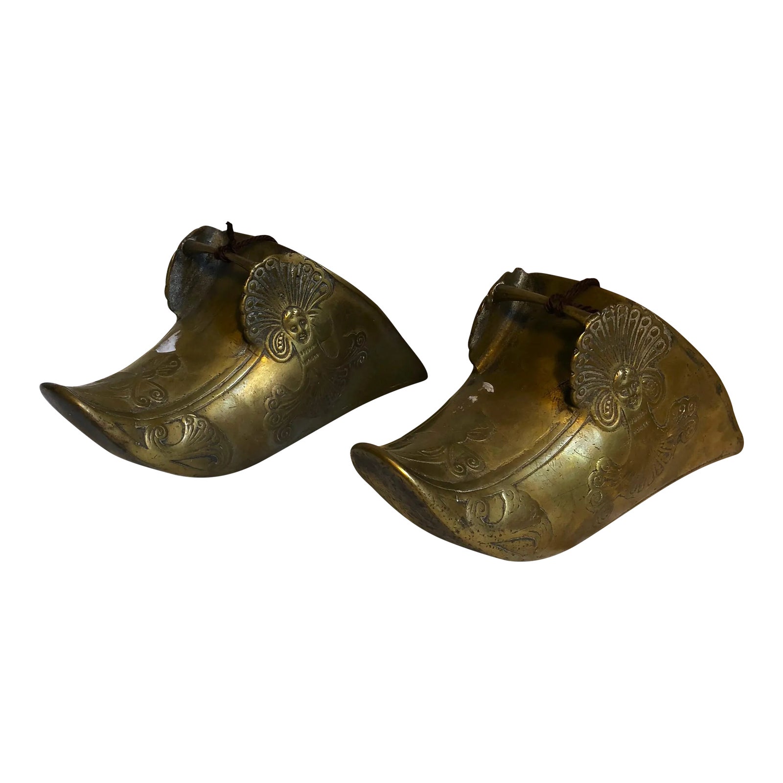 Pair of 1960s Curved Toe Brass Stirrups | Chairish