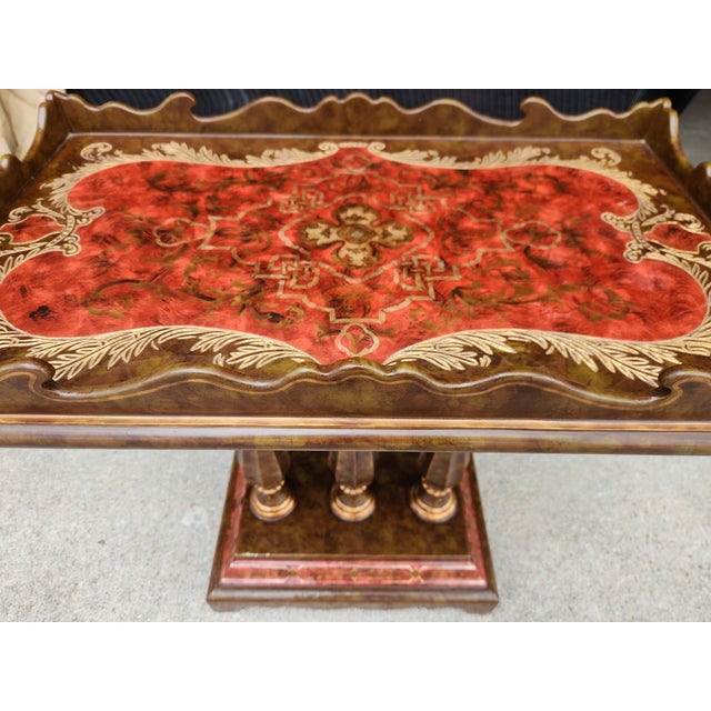 Maitland-Smith Leather Wrapped Side Table | Chairish