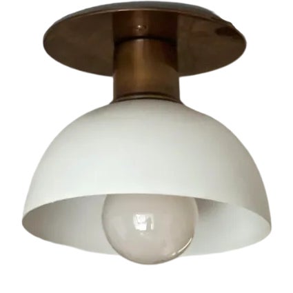 Spotlight Dot Ceiling Light with White Shade | Chairish