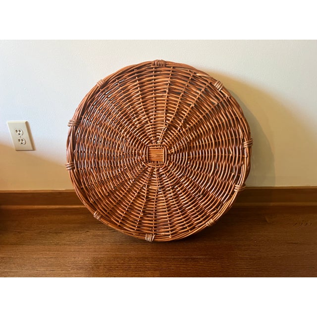 Extra Large Vintage Hand-Crafted Rattan Serving Tray With Handles ...
