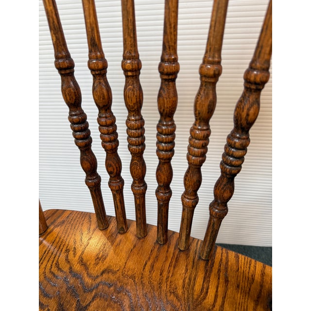 Vintage Hill & Sons Oak Pressed Back Dining Chairs, Set of Six | Chairish