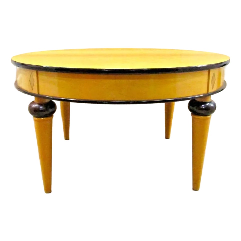 1990s Vintage Bombay Company Art Deco Style Round Coffee Table | Chairish