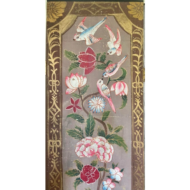 Late 19th Century Hand-Painted Screen | Chairish