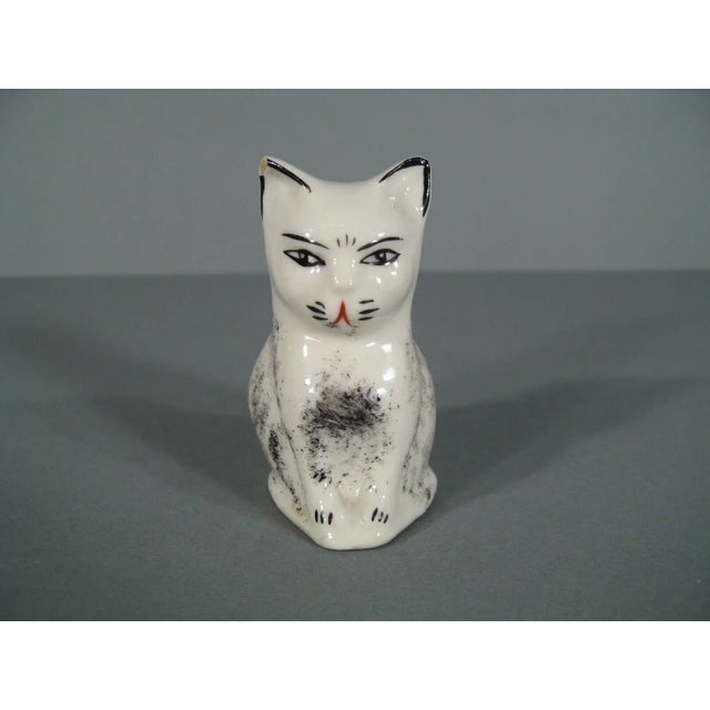 Vintage 1950s Ceramic Sitting Cat Salt Shaker | Chairish