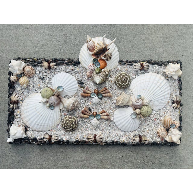 Vintage Hand Crafted Shell Plaque | Chairish