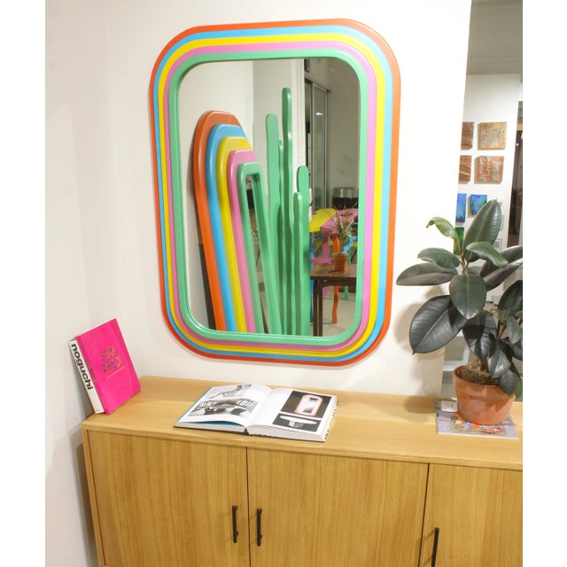Mini-Rainbowla Wall Mirror, Memphis Milano, in Style of Ettore Sottsass ...