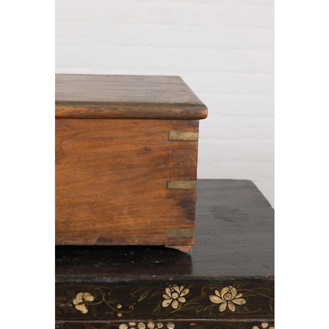 19th Century Antique Rectangular Wooden Storage Chest | Chairish