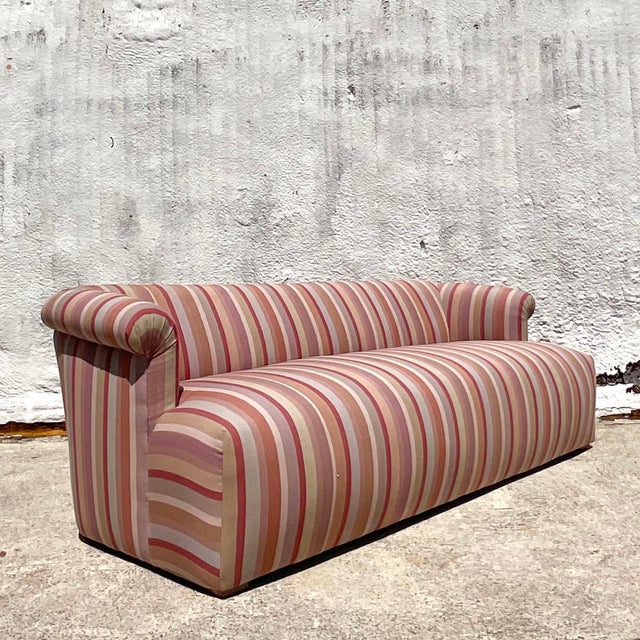 1980s Vintage Custom Roll Arm Sofa | Chairish