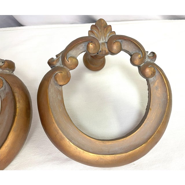 Mid 20th Century French Carved Wood Curtain Tiebacks- a Pair | Chairish