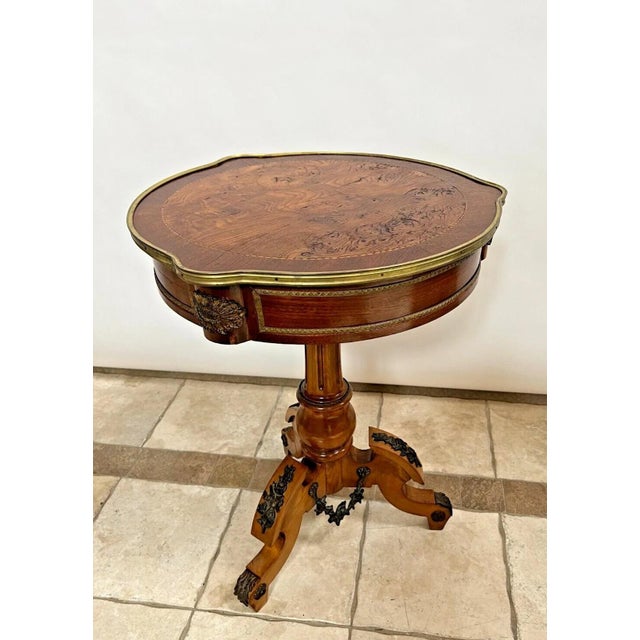 1910s Antique Drum Table Entry Stand Round Pedestal Tri Legs Brass ...