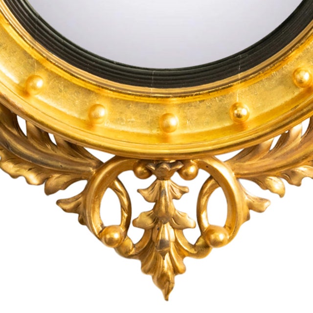 Antique Early 19th Century American Federal Period Convex Gilt Wood ...