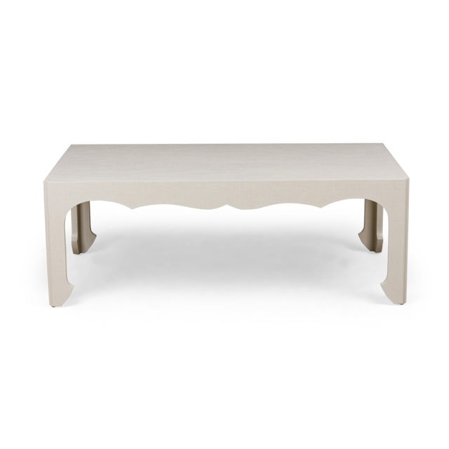 Asian Contemporary Style Light Gray Colored Raffia Wrapped Coffee Table ...