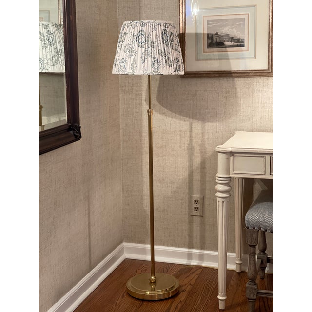 Visual Comfort Bryant Floor Lamp With Elegant Custom Floral Shade ...