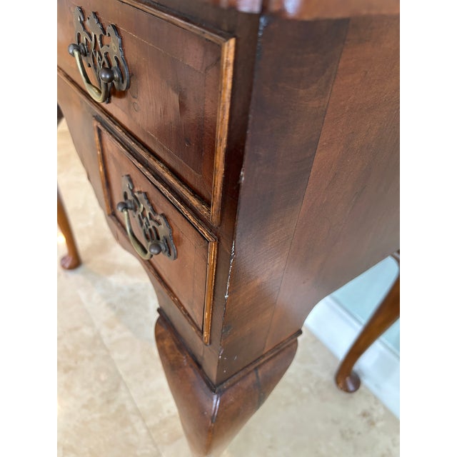 English Queen Anne Inlaid Lowboy Early 20th Century | Chairish