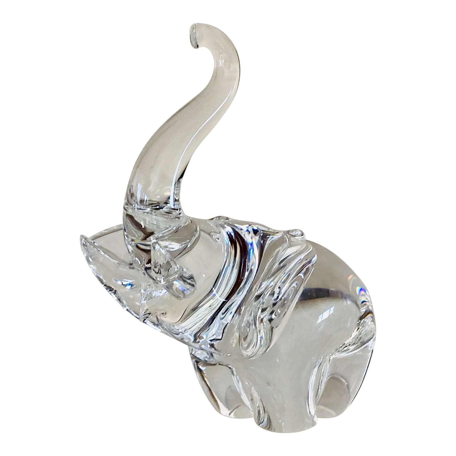 1960’s Steuben Crystal Elephant | Chairish