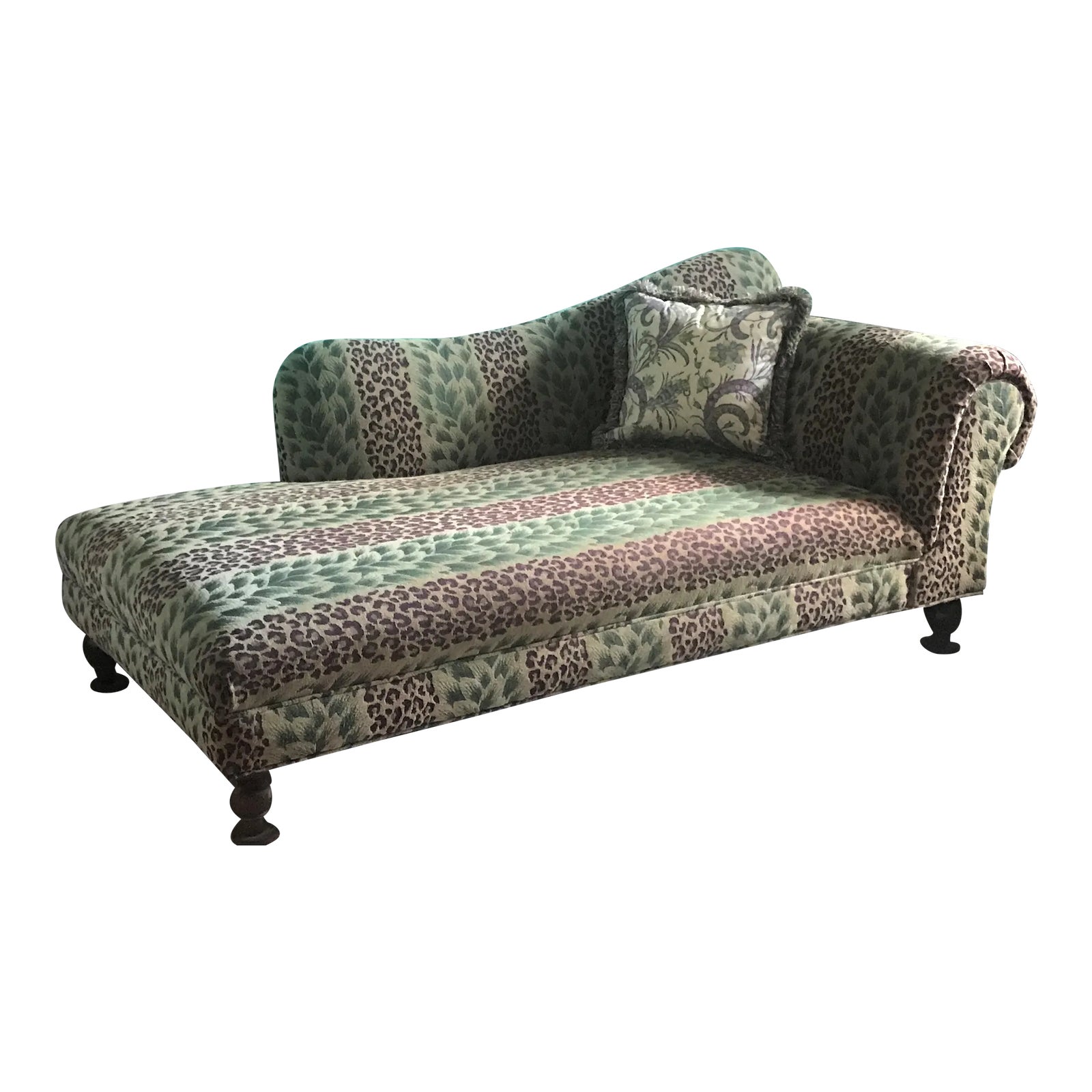 Striking Fremarc Designs Animal Pattern Chaise Lounge | Chairish